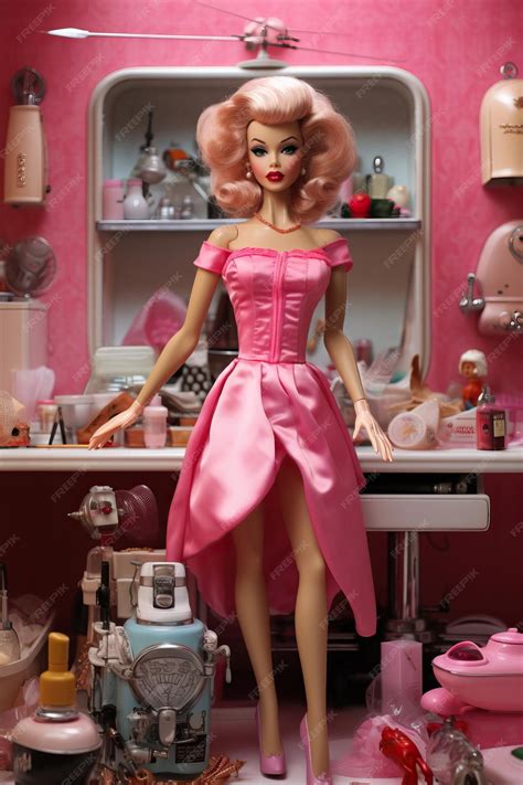 Premium Ai Image Barbie Doll With A Pink Dress And A Pink Dress