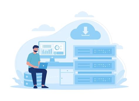 Premium Vector Website Hosting Trending Concept Flat Illustration