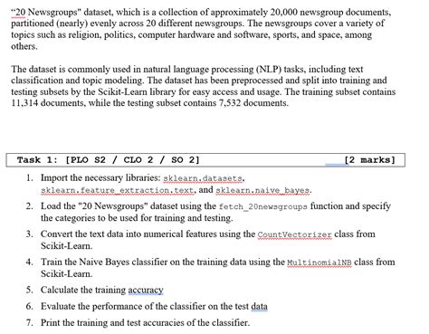 solved 20 newsgroups dataset which is a collection of