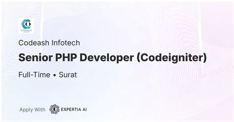Senior Php Developer Codeigniter Job Surat Mid Level