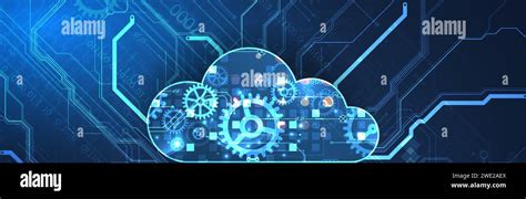 Cloud Computing Conceptabstract Connection Technology Background Hand
