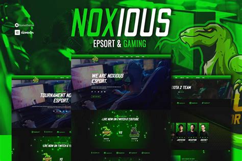 Download Noxious Esport And Gaming Elementor Template Kit