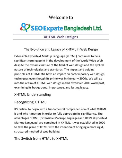 Ppt Xhtml Web Designs Powerpoint Presentation Free Download Id