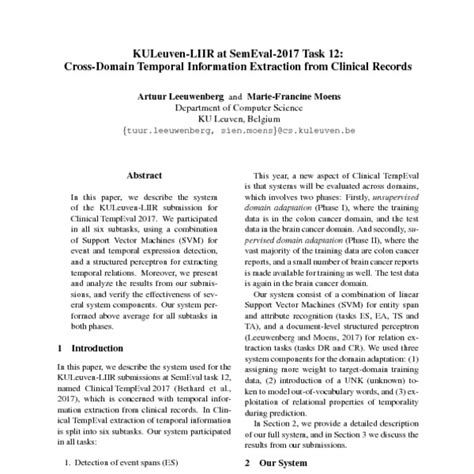 Kuleuven Liir At Semeval 2017 Task 12 Cross Domain Temporal Information Extraction From