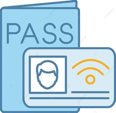 nfc identification system color icon name rfid pass vector name rfid