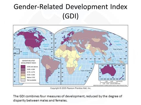 Map Of Gender Related Development Index Gdi Ap Human Geography