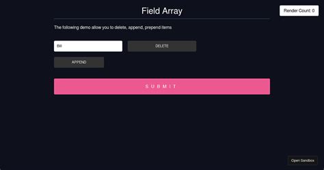 React Hook Form Usefieldarray Forked Codesandbox
