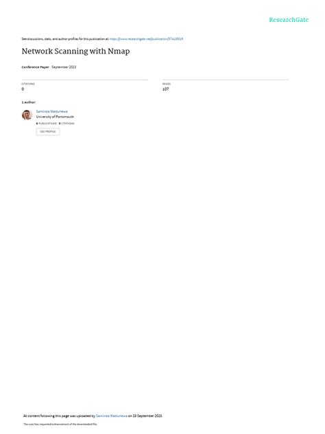 network scanningwith nmap pdf transmission control protocol port computer networking