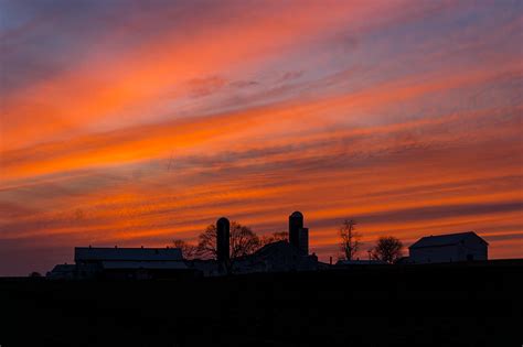 1176 Sunset Farm On Hill Silhouette Photograph By Seth Dochter