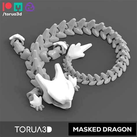 Articulated Masked Dragon 011 Stl File For 3d Printing 3d Print File