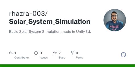 Github Rhazra Solar System Simulation Basic Solar System Simulation Made In Unity D