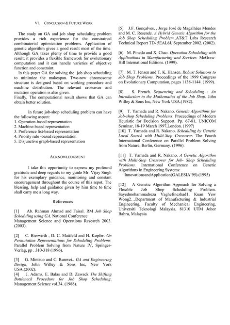 Job Shop Scheduling Problem Using Genetic Algorithm Docx Web Development Internet
