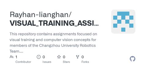 Github Rayhan Lianghanvisualtrainingassignments This Repository