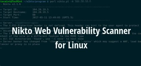 nikto a web application vulnerability and cgi scanner for web servers
