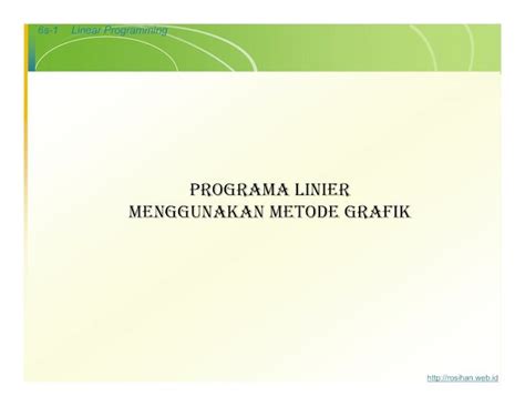 pdf programa linier menggunakan metode grafikainul staff gunadarma ac