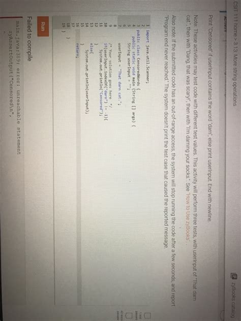 Solved Csit 111 Home 313 More String Operations E Zybooks