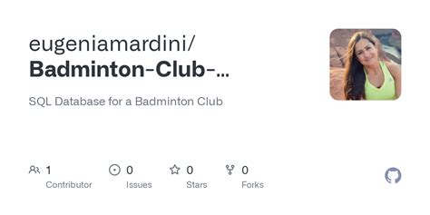 Github Eugeniamardini Badminton Club Database Sql Database For A Badminton Club