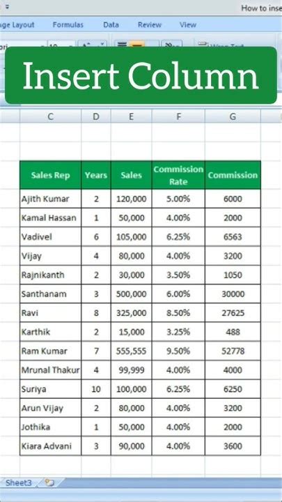 How To Insert Column In Excel Excel Shortcut Shorts Excelshortcuts