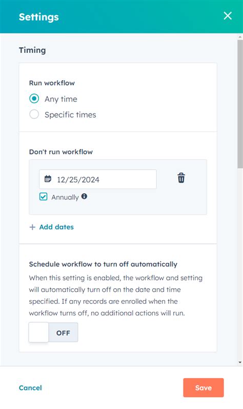 Manage Workflow Settings