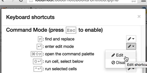 Keyboard Shortcut Editor — Jupytercontribnbextensions 050 Documentation