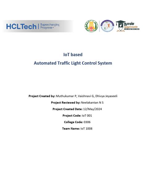 Iot Based Automated Traffic Control System Project Report Pdf Internet Of Things Traffic