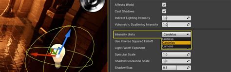 Physical Lighting Units Unreal Engine Documentation