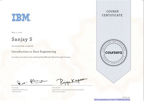 Finished Data Engineering Journey At Ibm Sanjay S Posted On The Topic