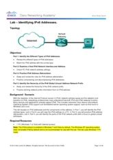 Lab Identifying IPv Addresses Lab Identifying IPv Addresses Topology Objectives