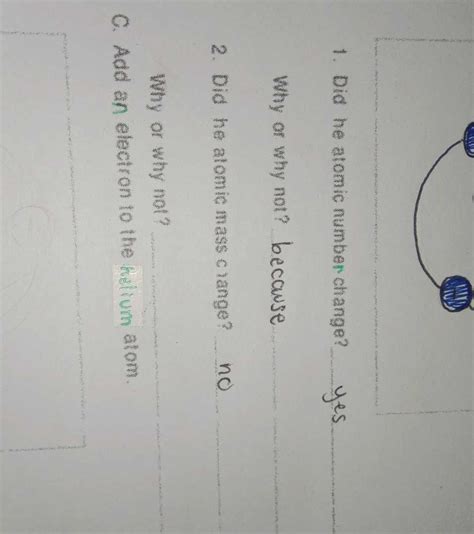 Did He Atomic Number Change Why Or Why Not StudyX