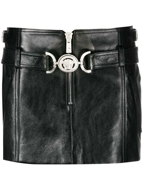 Versace Belted Leather Mini Skirt Versace