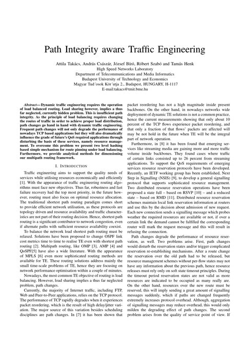 Pdf Path Integrity Aware Traffic Engineering