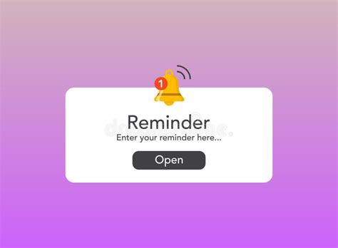 Reminder Notifications Page With Alert Bell Icon In Flat Style Event Notice Message Vector