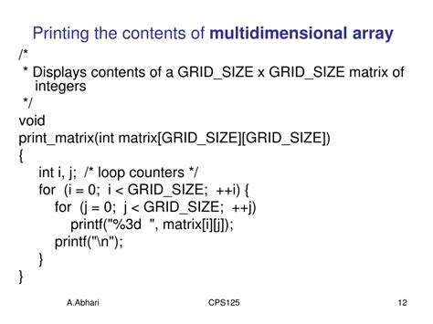Ppt Multidimensional Arrays In C Programming Powerpoint Presentation Id9202851