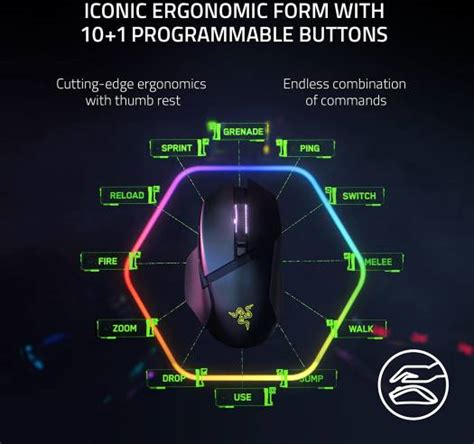 Razer Basilisk V3 Pro Usb Wireless Optical Gaming Mouse 30k Dpi Optical Sensor Chroma Rgb