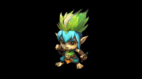 A Sprite Fighting Sprite With Spiky Green Hair Download Free 3d Model