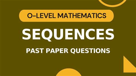 Sequences Past Paper Questions O Level 4024 Igcse 0580 Mathematics Youtube