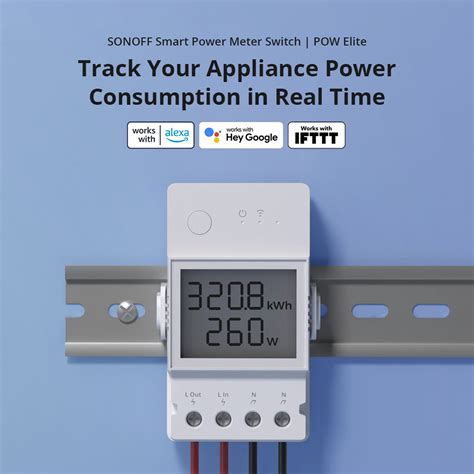 New 2PCS Sonoff POW Elite POWR320D 20A Smart Power Meter Switch ESP32 Chip LCD Screen