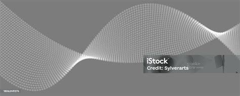 흐르는 입자의 물결 회색 디자인이 흐르는 연기 부드럽고 부드러운 편안한 이미지로 추상적 인 배경을 벡터 3차원 형태에 대한 스톡 벡터 아트 및 기타 이미지 Istock