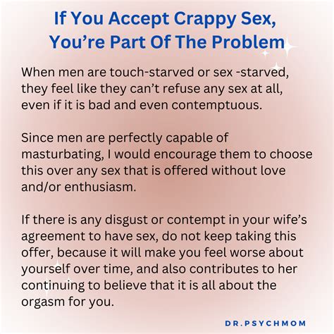 If You Accept Crappy Sex Youre Part Of The Problem Dr Psych Mom