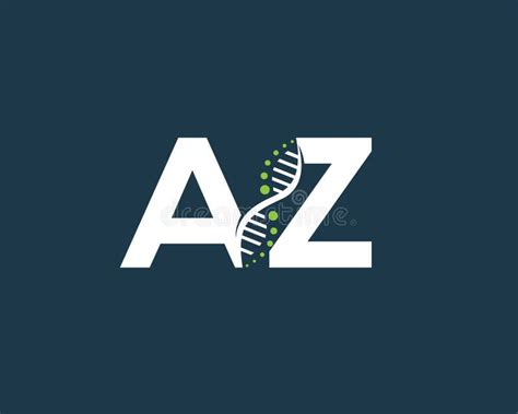Conceito Do Logotipo Da Biologia Az Dna Da Letra Abstrata Ilustração