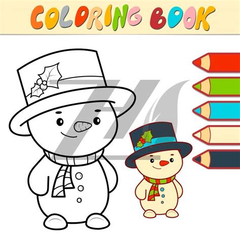 دانلود وکتور صفحه رنگ آمیزی آدم برفی کریسمس دانلود رایگان فایل لایه باز، Psd، وکتور، لوگو و موکاپ