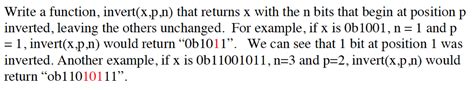 Solved Write A Function Invertxpn That Returns X With