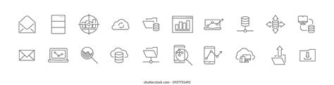 Pack Line Programming Icons Premium Signs Stock Vector Royalty Free