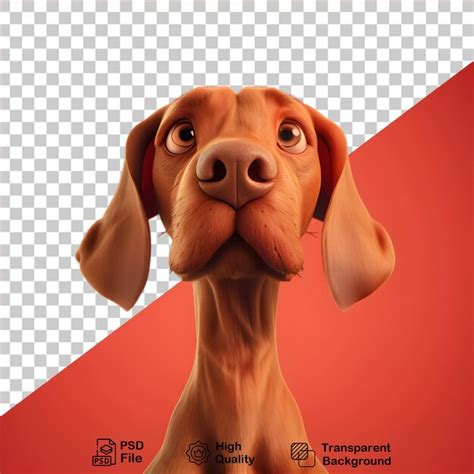 투명한 배경에 고립 된 골든 리트리버 만화 Png 파일을 포함합니다 프리미엄 Ai 생성 Psd