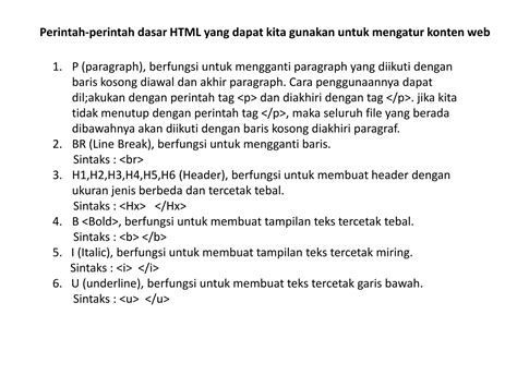 Perintah Dasar Html Ppt
