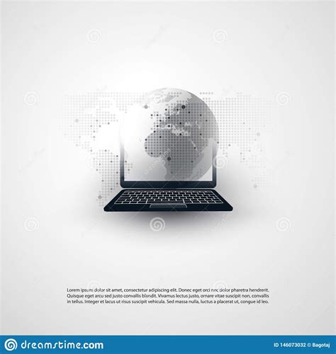 Abstract Cloud Computing And Global Network Connections Concept Design