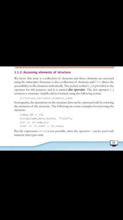 Computer Science Plus Two Chapter 1 Part 2 Structure Variable