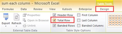 How To Quickly Sum Up Data Of Each Column In Excel