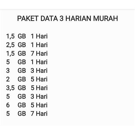 Jual Isi Ulang Paket Data Three Tri Murah Shopee Indonesia