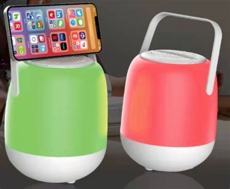 Portable Wireless Rechargeable Speaker Nightlight Speakers With Led Lamp Music Box Phone Holder